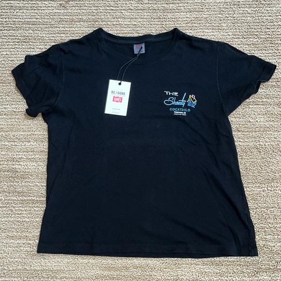 Re/Done | Tops | Bnwt Redone X Hanes The Shanty Black Tshirt | Poshmark